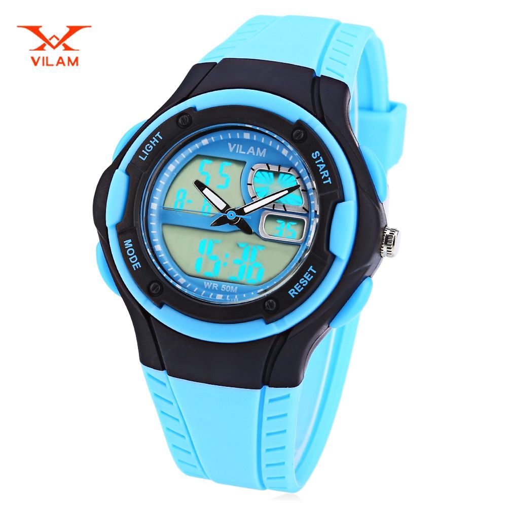 DIGITAL QUARTZ SPORTS WATCH CHRONOGRAPH DISPLAY (LIGHT BLUE) | Shopee ...