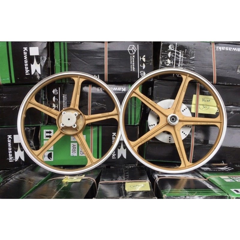 KAWASAKI AR80 AR 80 SPORT RIM SET GOLD 140X18 SIAP DISC & SKRU & SIAP ...