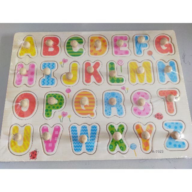 Wooden Toys ABC Alphabets, Number, Shape in Pegged Puzzle | Shopee Malaysia
