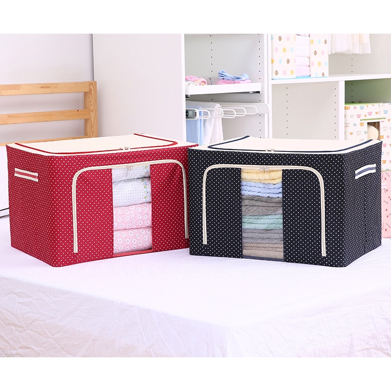72/100L Large Foldable Storage Box Oxford Box Steel Frame Detachable ...
