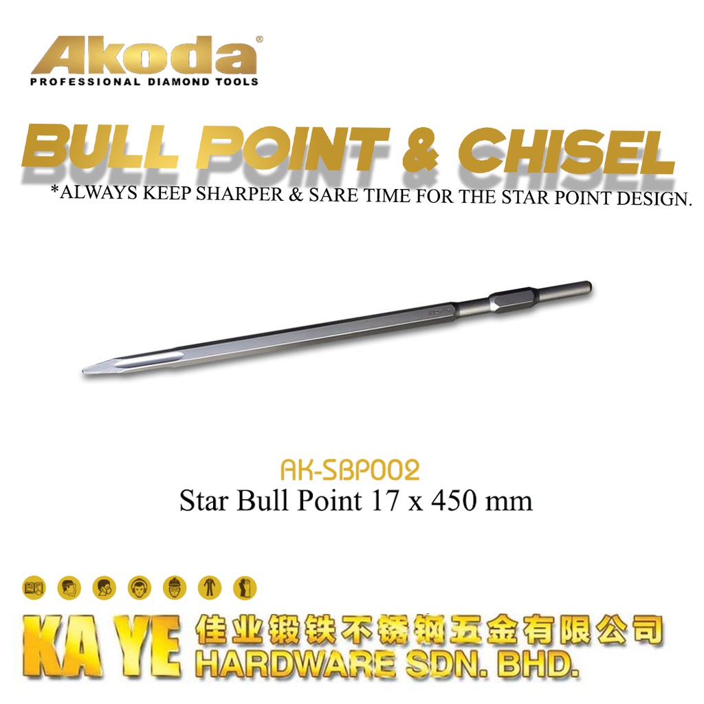 AKODA 17MM X 450MM STAR BULL POINT AK-SBP002 | Shopee Malaysia