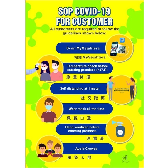 Sticker SOP COVID-19 guideline poster | Shopee Malaysia