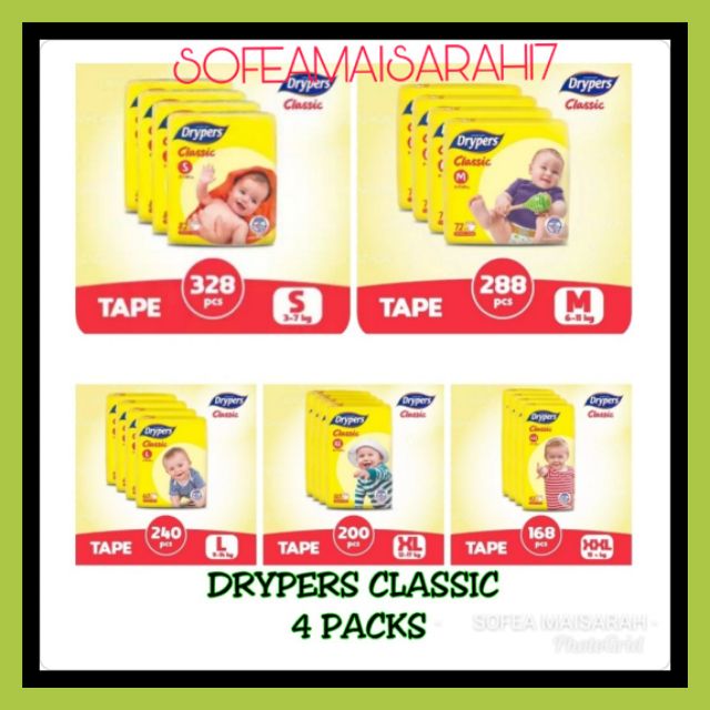 DRYPERS CLASSIC (4 PACK) | Shopee Malaysia