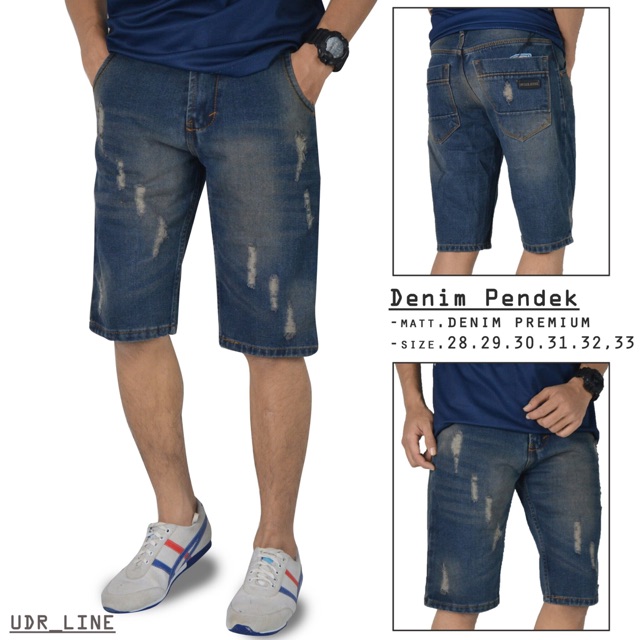 Premium short denim jeans / ripped jumbo short jeans / original stretch ...