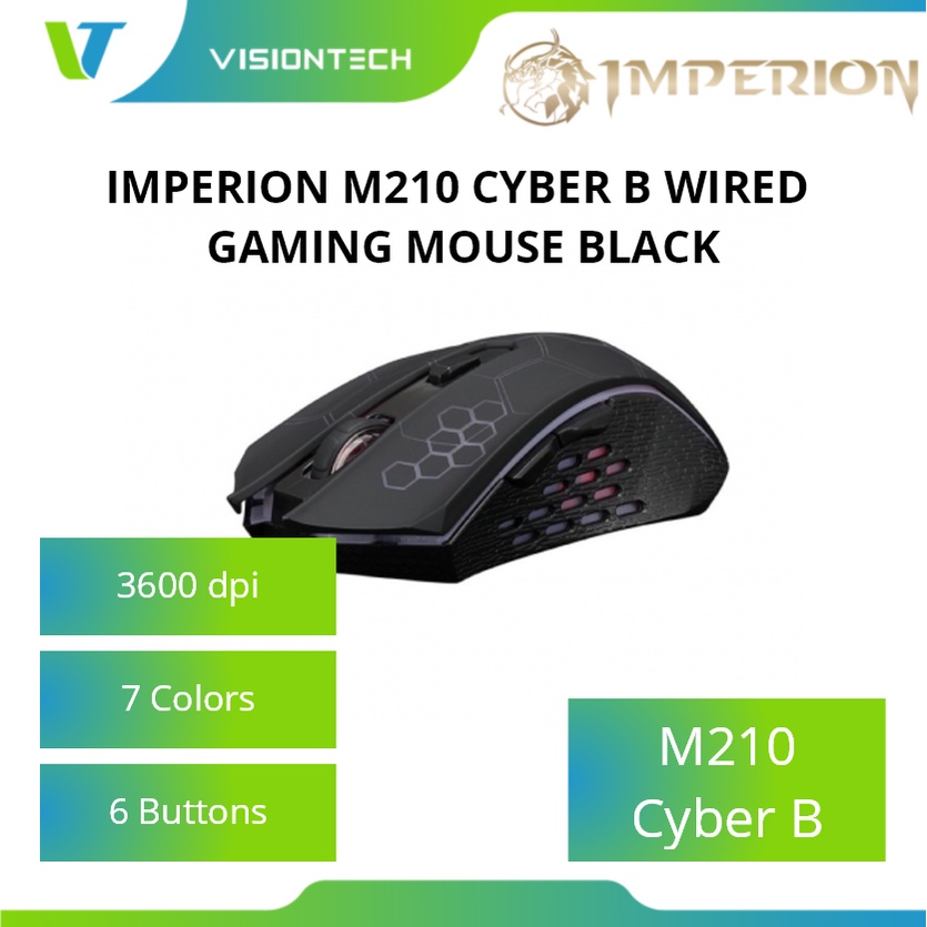 Imperion M210 Cyber B 3600DPI Wired Gaming Mouse Black | Shopee Malaysia