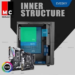 Evesky SAILOR ruix Case Mid-Tower PC Gaming Case ATX/M-ATX/ITX - Front ...