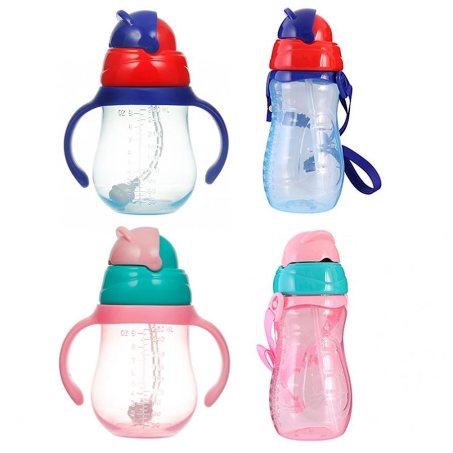 Training Straw Cup with Handle Anti-Choking Botol Air Straw Botol Air ...