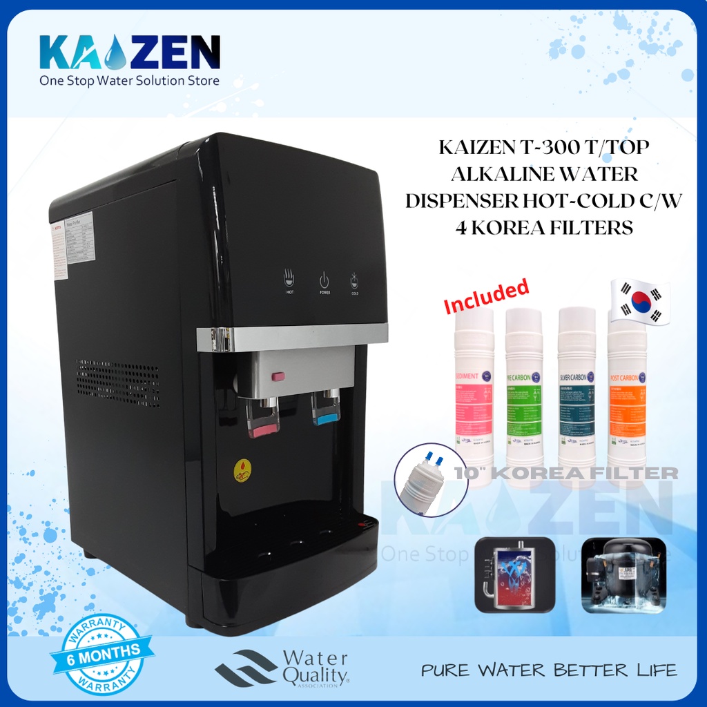KAIZEN T-300 T/TOP Alkaline Water Dispenser Hot - Cold C/W 4 Korea ...