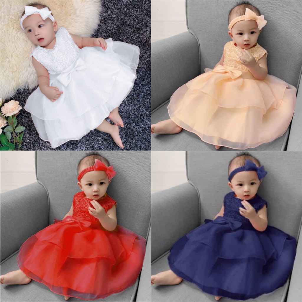 Baby Girl 1st Birthday Gown Bow Dress Princess Dresses Dinner Dress ...
