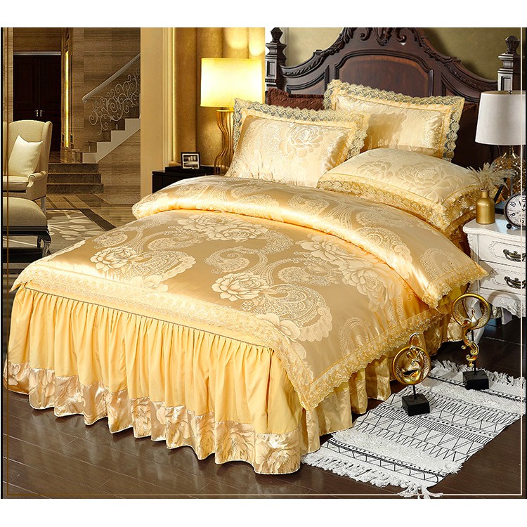 Wedding Bedsheet Cadar Pengantin Satin Jaquard 4in1 Cadar Ropol Cadar ...