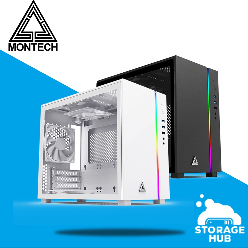 Montech SKY ONE MINI (Black/White) with 120mm Fan x 3unit / Spectacular ...