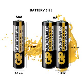 [4Pcs] GP Supercell Super Heavy Duty AA & AAA Battery / Bateri AA & AAA ...