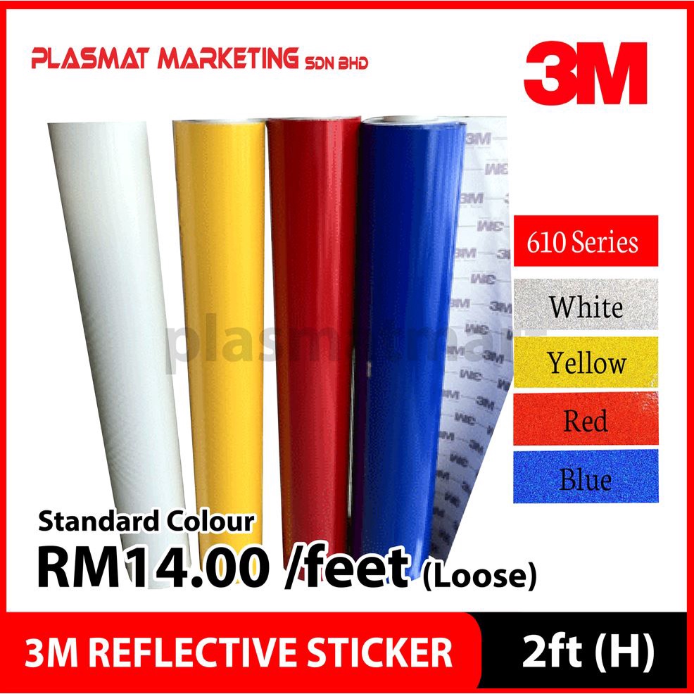 3M 610 Reflective sticker ( Red , Yellow , Blue & White ) | Shopee Malaysia
