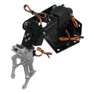 4 Degrees-of-Freedom Robotic Arm Kit w/ Gripper & 4 Servo Motors (Fully ...