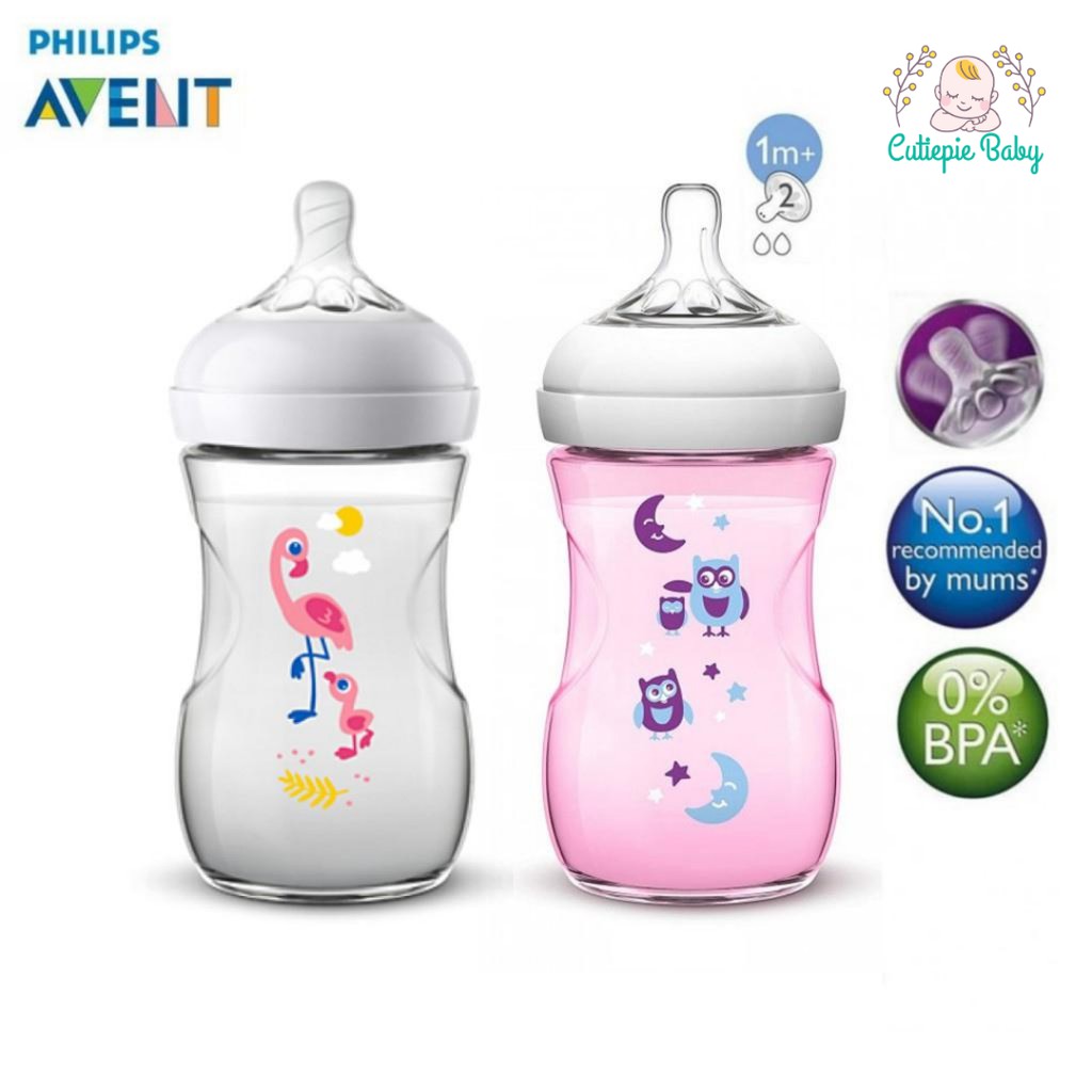 Philips AVENT Natural Feeding Bottle Flamingo / Owl (260ml / 9oz ...