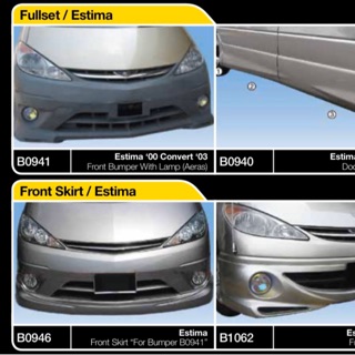 Toyota estima acr30 aeras bodykit body kit front side rear bumper skirt ...