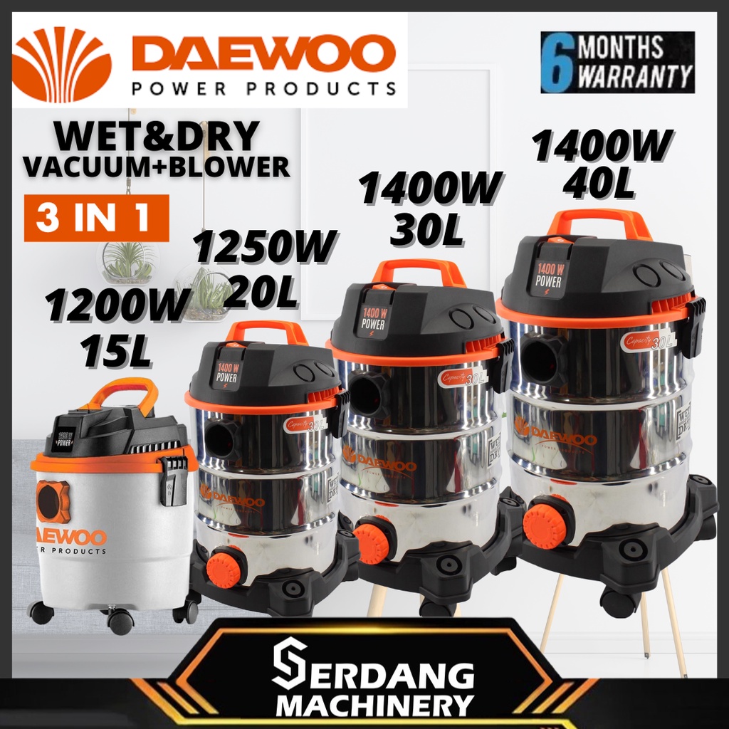 DAEWOO DAVCW90-15L/ DAVCW90-20L/DAVCW90-30L/DAVC90-40L Wet & Dry VACUUM CLEANER with Blower ...