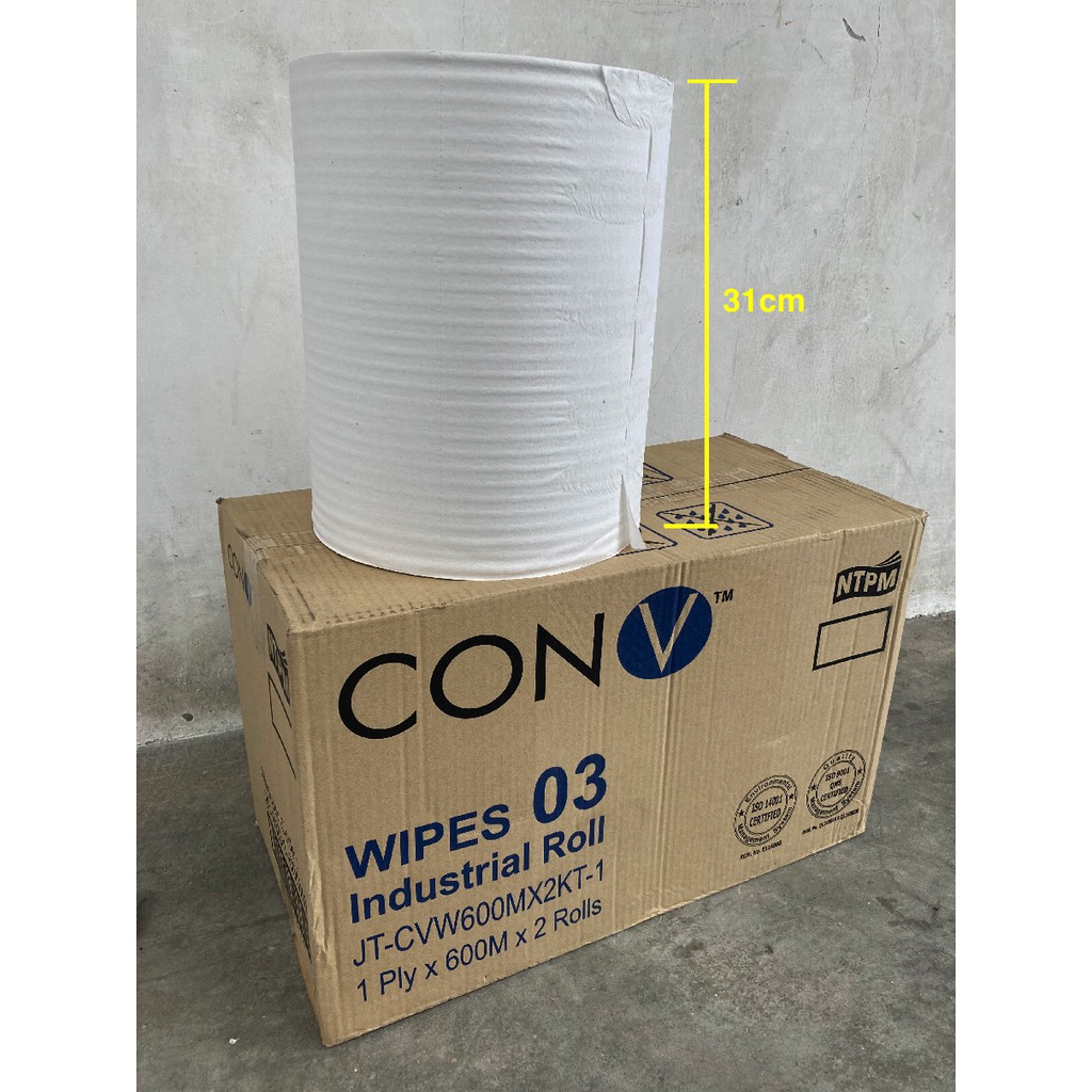 Industrial Tissue Jumbo Roll / Wiper / Wipes [ Box of 2 Rolls ] CONV ...