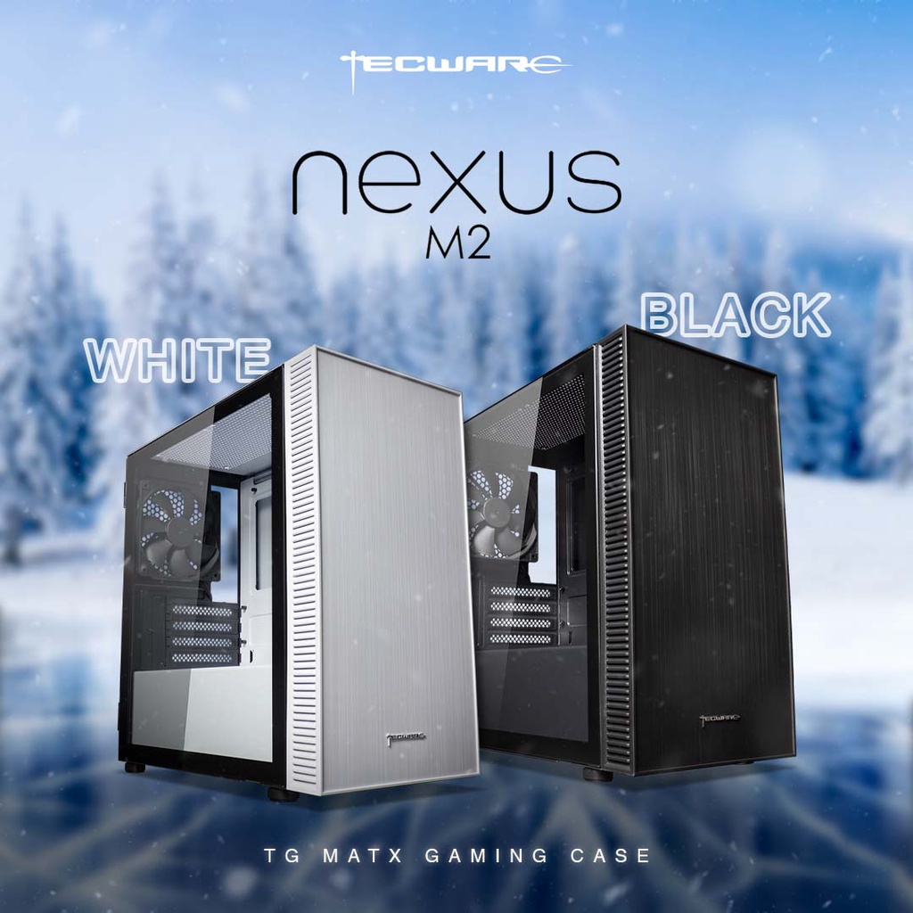 TECWARE NEXUS M2 TG MATX TEMPER GLASS GAMING CASE BLACK/WHITE GAMING M ...