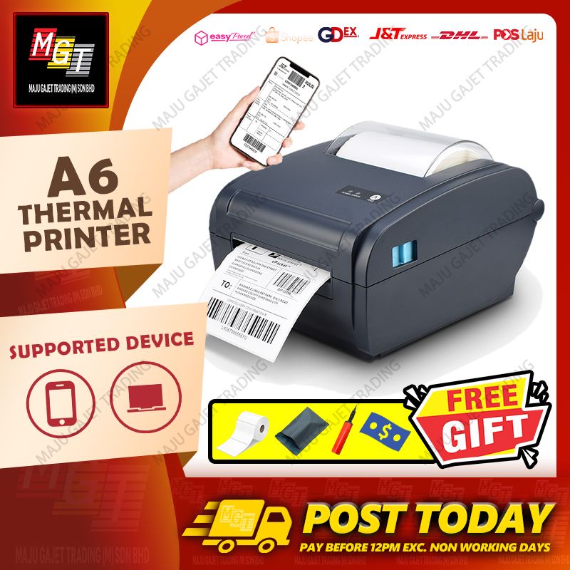 A6 Thermal Printer Waybill AWB Airway Bill Sticker Bluetooth USB ...