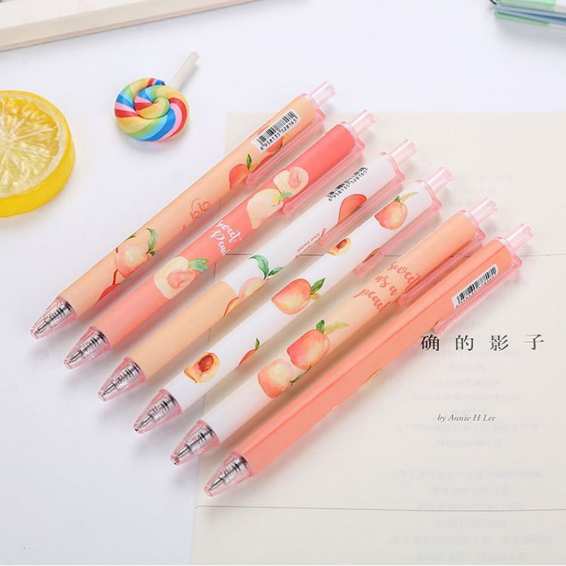 [READY STOCK KL] 0.5mm Black Ink Sweet Peach Gel Pen Fruit Design ...