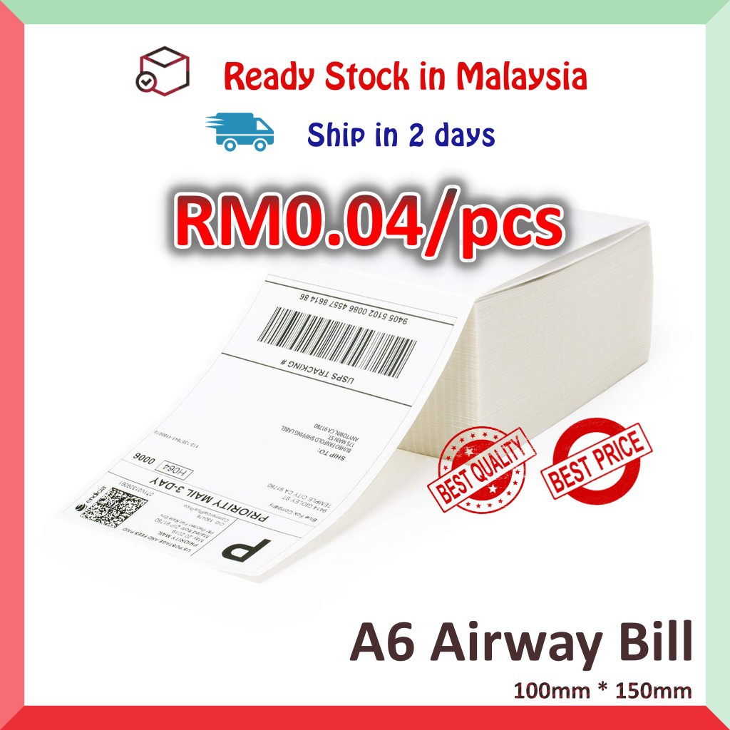 Airway Bill A6 Thermal Label Sticker by Stack | Shopee Malaysia