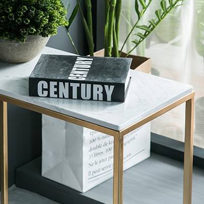 Meja Sisi Modern Marble Top Nordic Side Table Coffee Table Iron Living ...