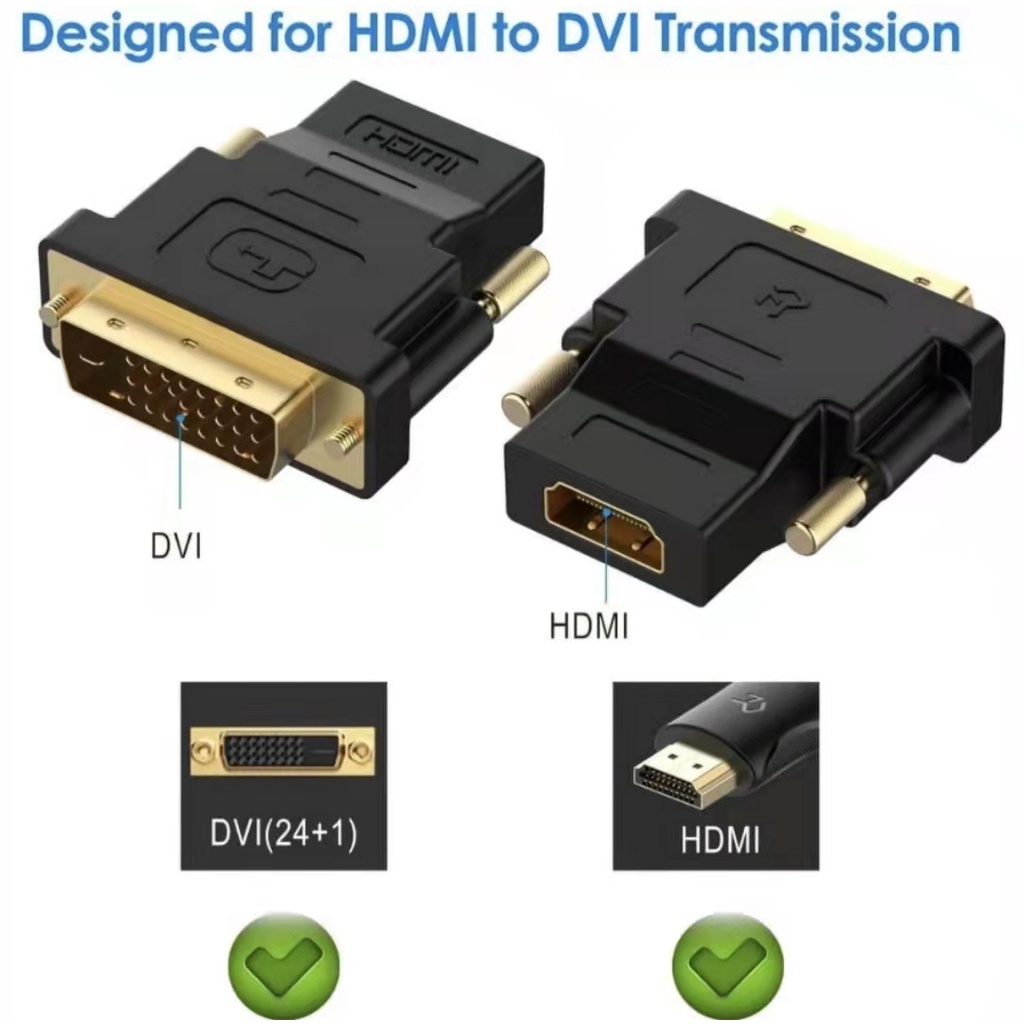 (BUY 1 FREE 1)DVI 24+1 DVI-D Dual Link Male to HDMI Female Converter ...