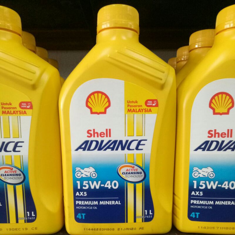 15w40 AX5 SHELL ADVANCE 4T 1L 100%ORIGINAL | Shopee Malaysia