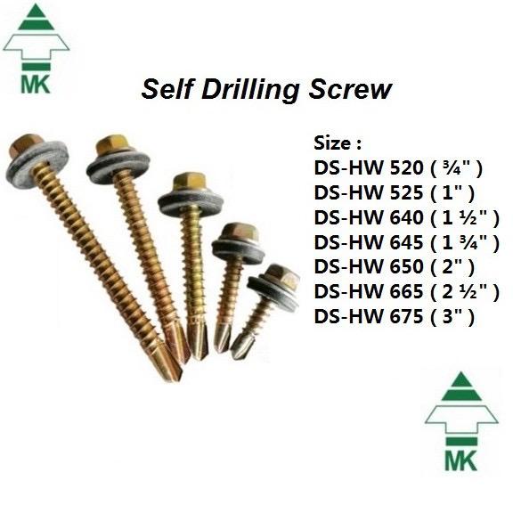 Hex Self Drilling Screw Skru Atap SKRU IKAT Bumbung WITH WASHER AWNING ...