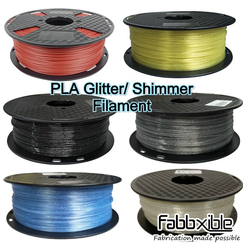 Fabbxible 1.75mm PLA Glitter/ Shimmer Filament 1kg / 1000g | Shopee ...