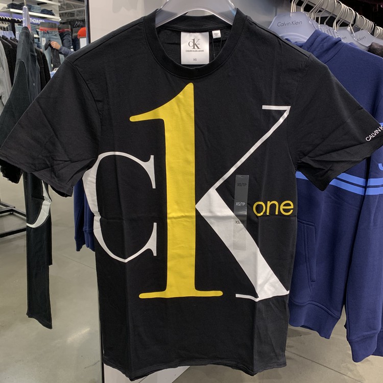 Original Calvin Klein Ck Cotton Big Logo Ck One Print T Shirt Men Slim