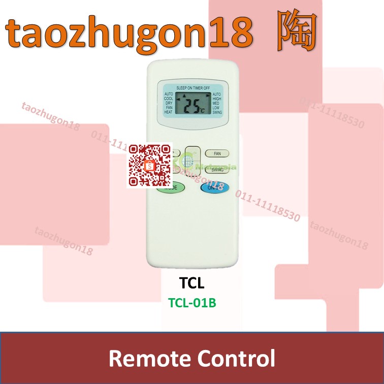 TCL Air Conditioning Conditioner Aircon Remote Control | TCL-01B ...