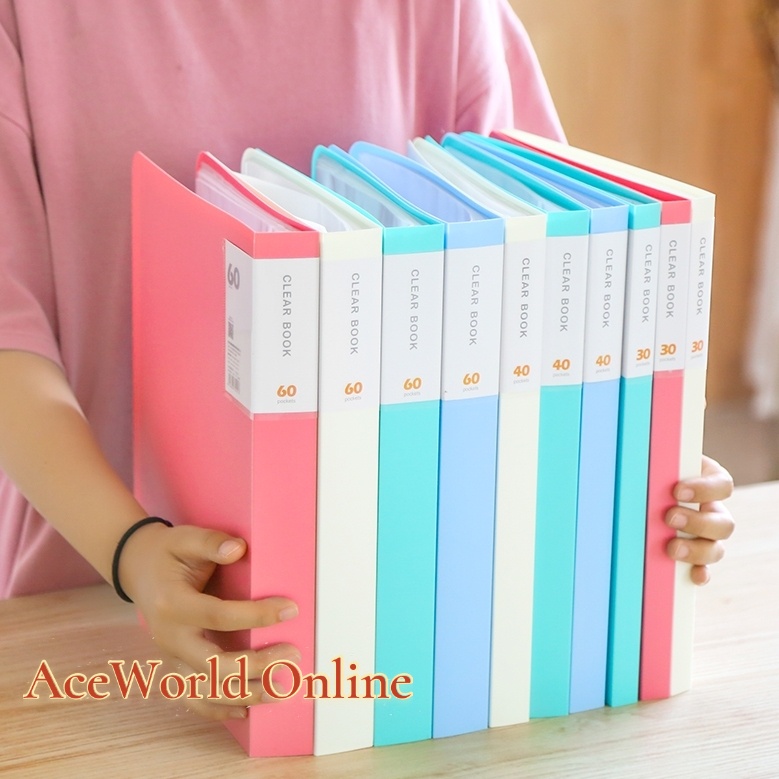 File Folder | A4 | 20 30 40 60 Pockets | Fail Buku | Clear Book | File ...