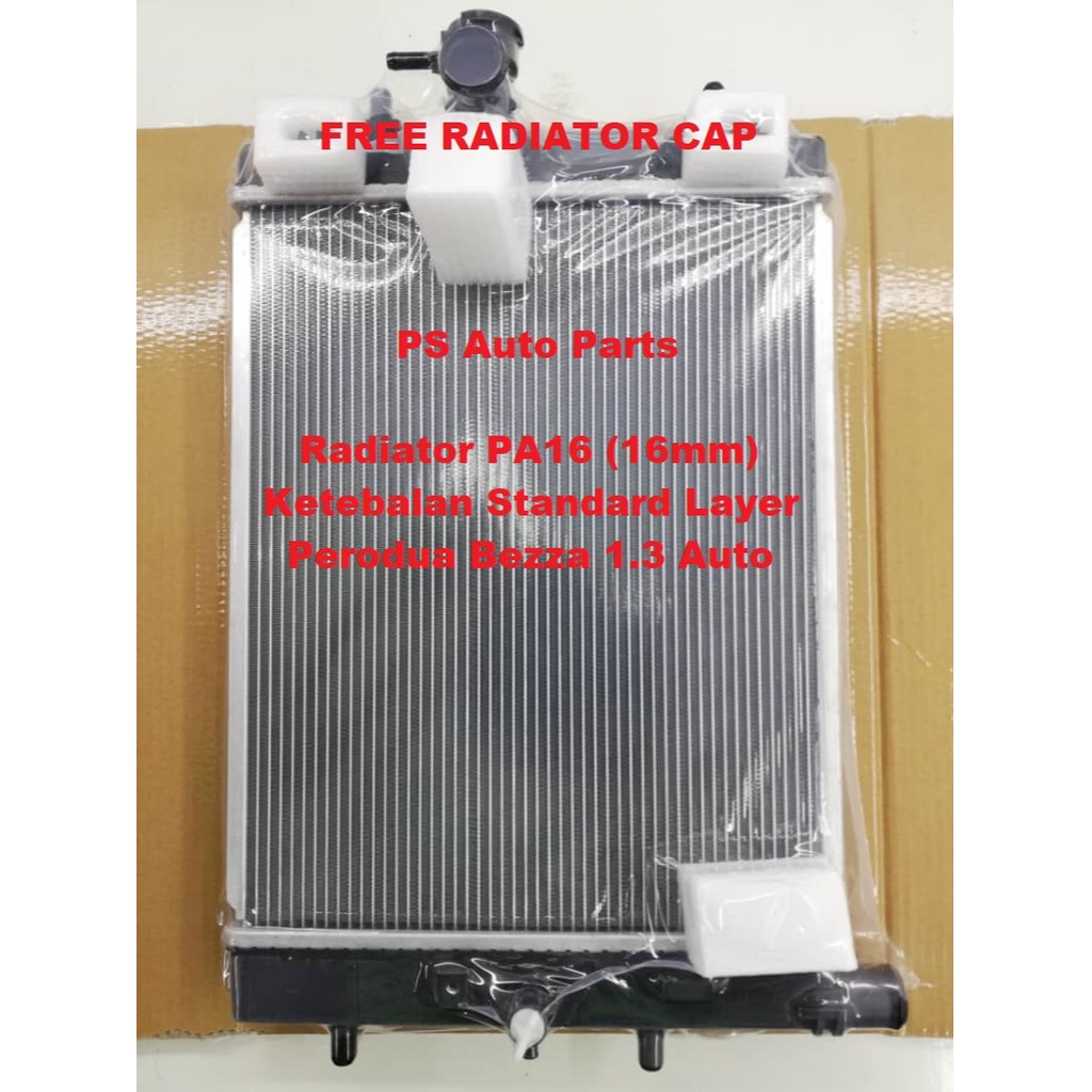 (FREE CAP) Radiator Perodua Bezza 1.3 Auto Tangki Air Kereta Ketebalan ...