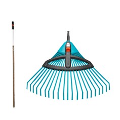 GARDENA combisystem Plastic Adjustable Rake with Wooden Handle (130cm ...