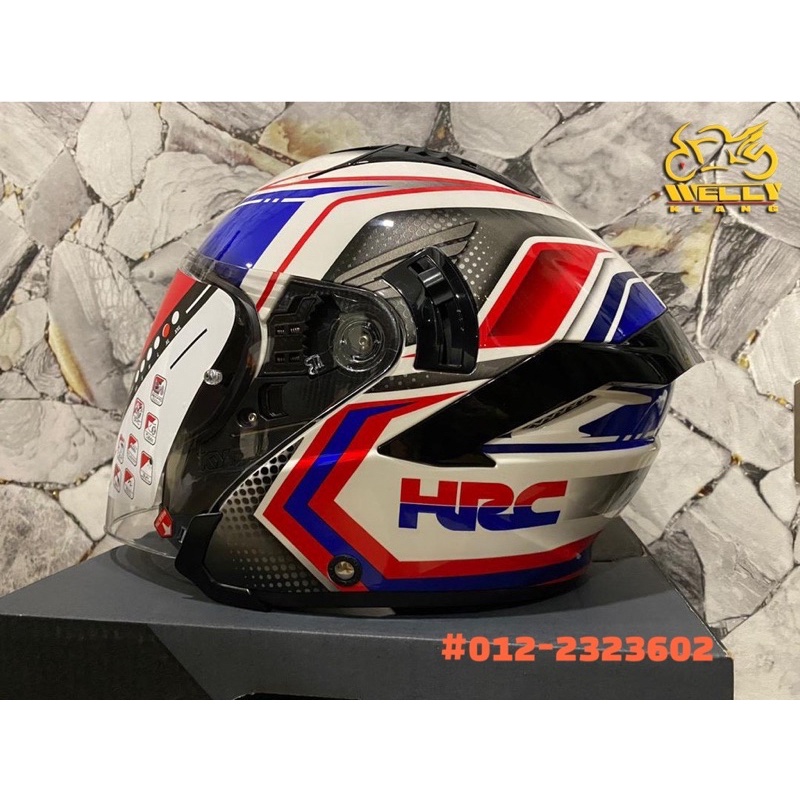 KYT Helmet Casco NFJ NF-J Honda HRC Open Face Double Visor Helmet xadv ...