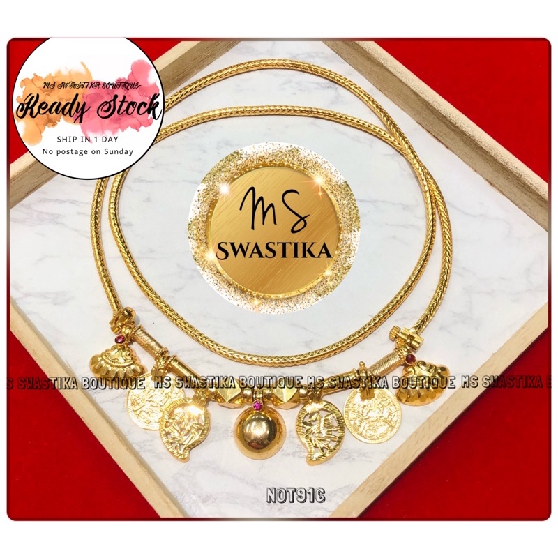 READY STOCK AMMAN THALI SET WITH THALI KOODI(1gramgoldplated)(READY ...