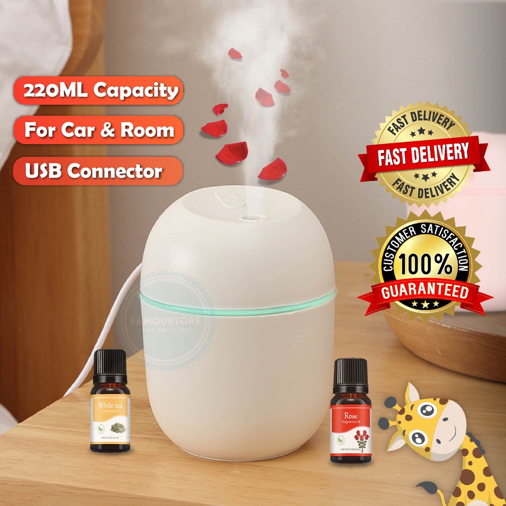 Mini Air Humidifier Aroma Essential Oil Diffuser Home Office Car ...