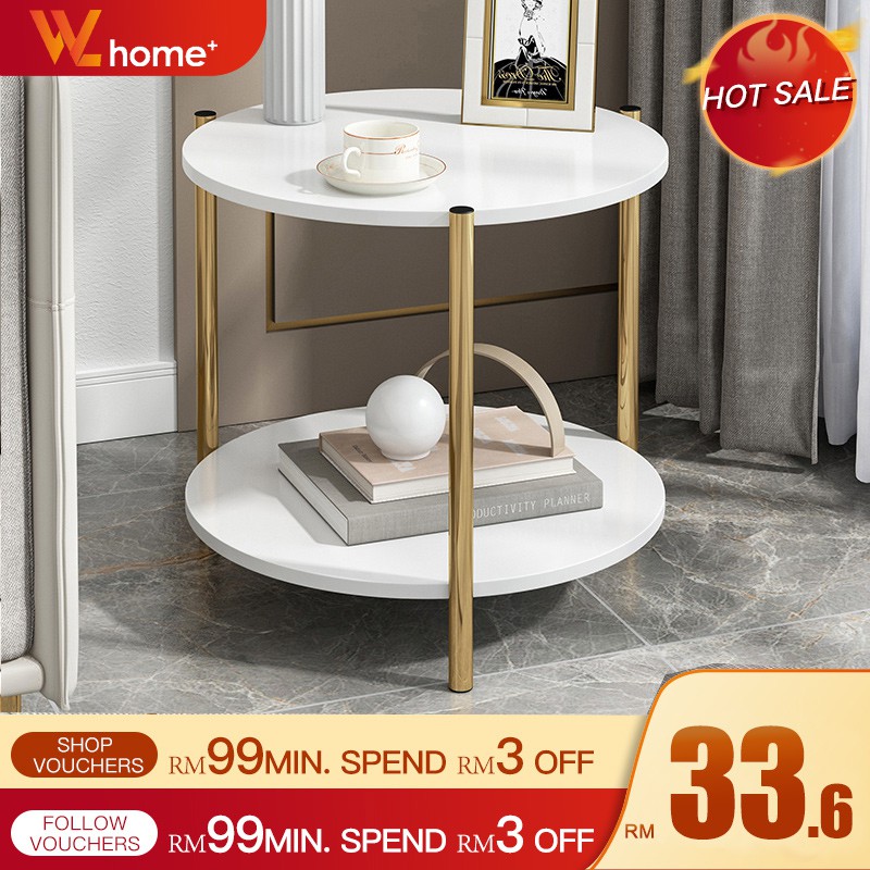 Coffee Table Side Table Double Layers Round/Square small table Marble ...