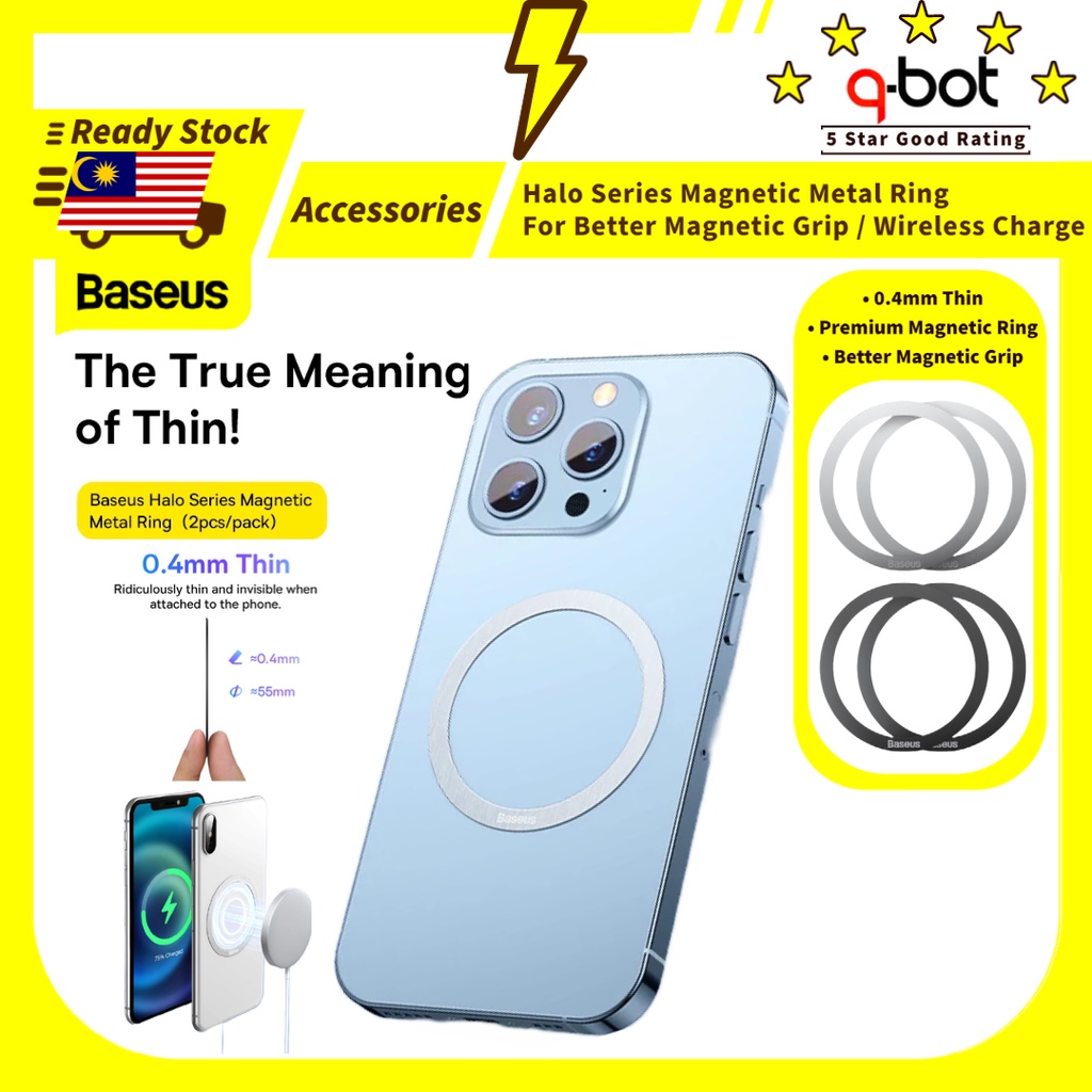 Baseus Original Magnetic Metal Plate Ring with 3M Sticker for Wireless ...