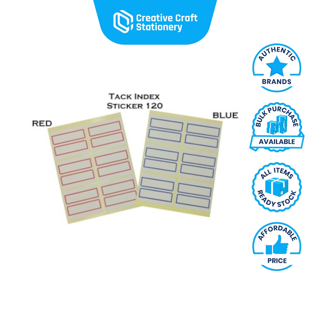 Tack Index Label Sticker / Red & Blue / 120 180 240 320 / Shipping ...