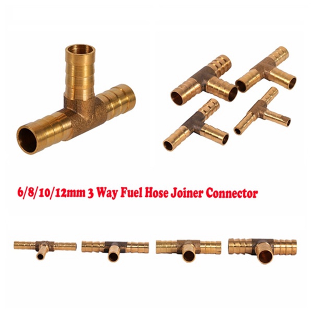 T Shape Home Supplies Connector Solid Brass Adapter Assembly Fuel ...