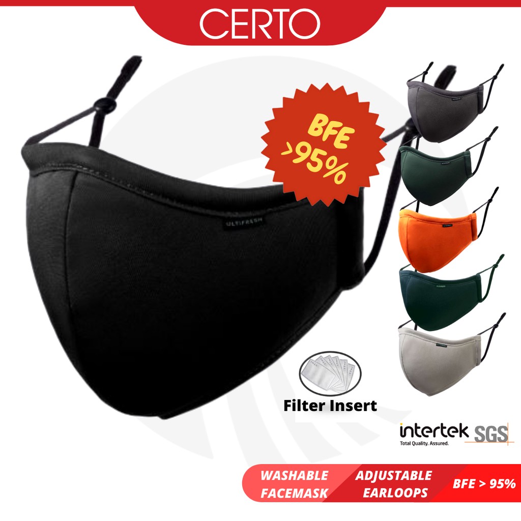 CERTO Reusable Protective Washable Cotton Face Mask With 10pcs Filter ...