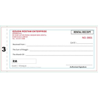 -Min 1book Only-OFFICIAL RECEIPT / RESIT RASMI CUSTOM | Shopee Malaysia