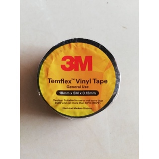 3M TEMFLEX VINYL TAPE WAYAR TAPE (PC) (BLACK) ELECTRIC WIRE TAPE 18MM ...