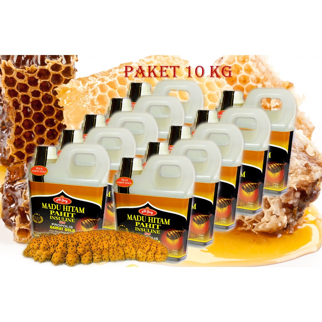 HITAM Package 10kg Super Bitter Black Honey Al-Bany Plus Gamat Gold ...