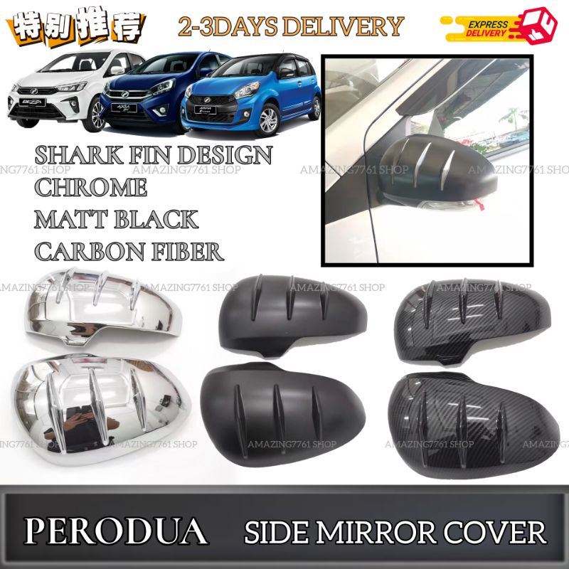AMAZING PERODUA BEZZA MYVI AXIA CAR REARVIEW SIDE MIRROR COVER SHARK ...