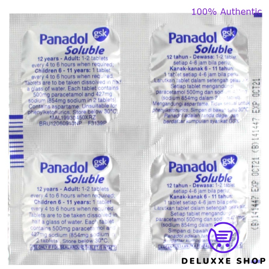 Panadol Soluble Pain Killer 4 BIJI / 1 PAPAN | Shopee Malaysia