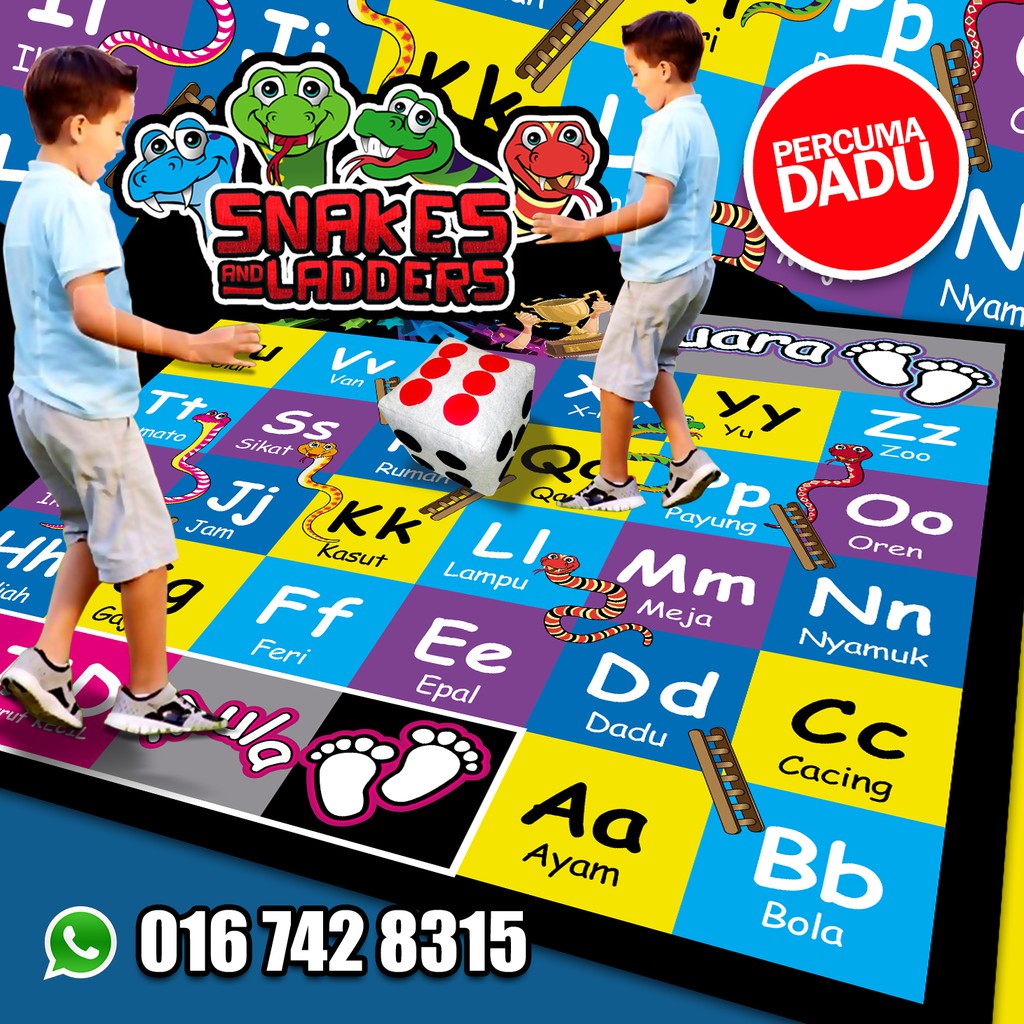 Giant snakes and ladders play mats & dam ular gergasi | BeeCost